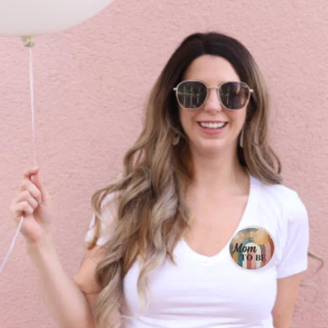 Sun Rainbow Baby Shower Mom To Be Button | Zazzle