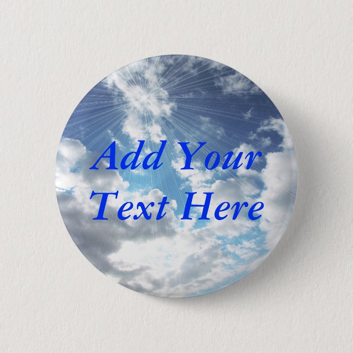 Sun Rays On Blue Sky Button Pin | Zazzle.com