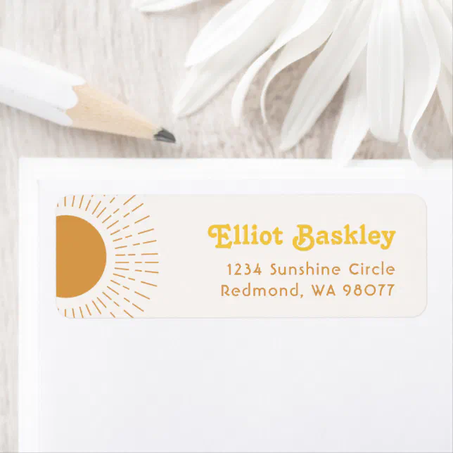 Sun Return Address Labels | Boho Sun Address Label | Zazzle
