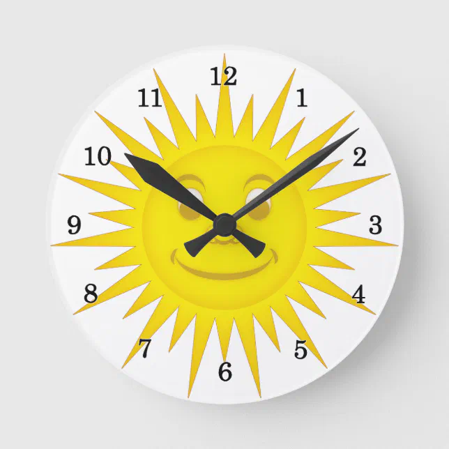 Sun Round Clock | Zazzle