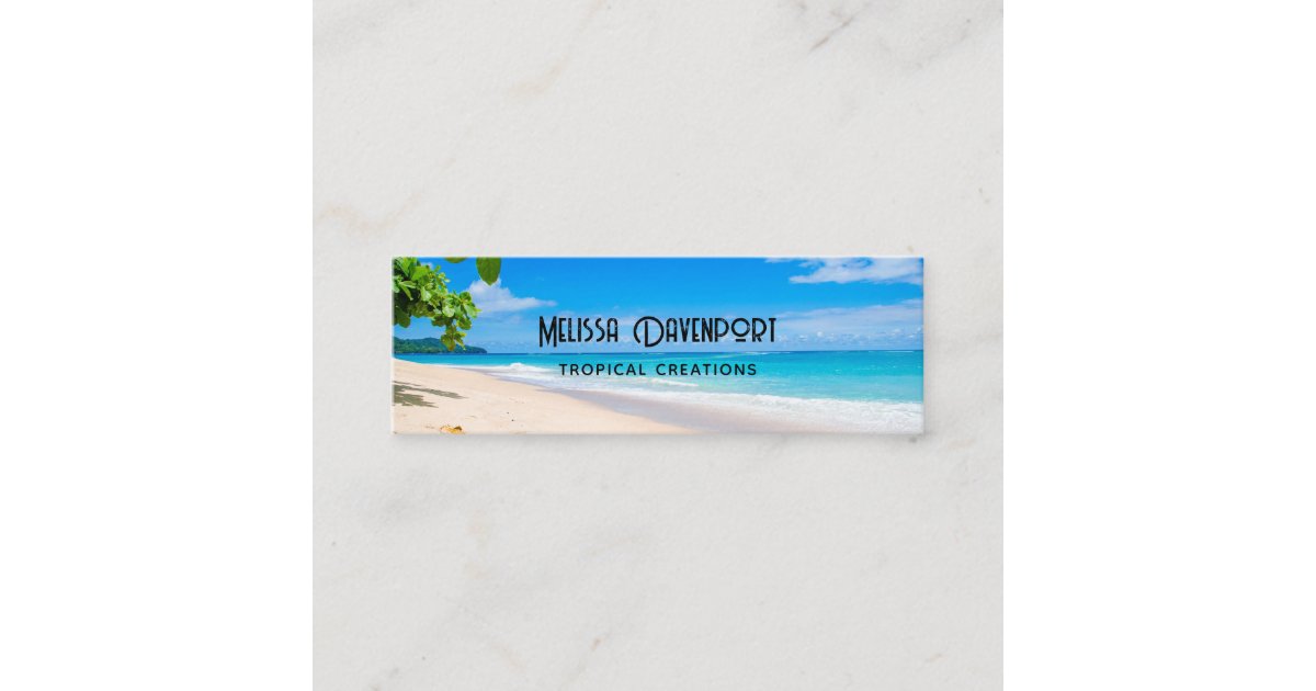 Sun Sand and Surf Tropical Beach Mini Business Card | Zazzle