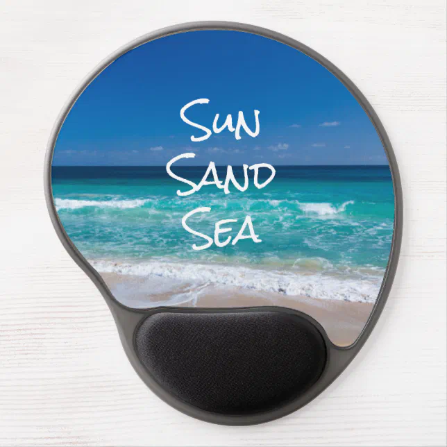 Sun Sand Sea Tropical Beach Turquoise Water Gel Mouse Pad | Zazzle