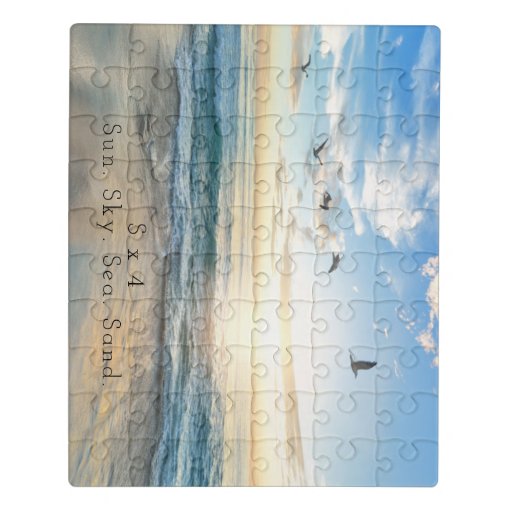 Sun. Sky. Sea. Sand. Beach Scene Jigsaw Puzzle | Zazzle