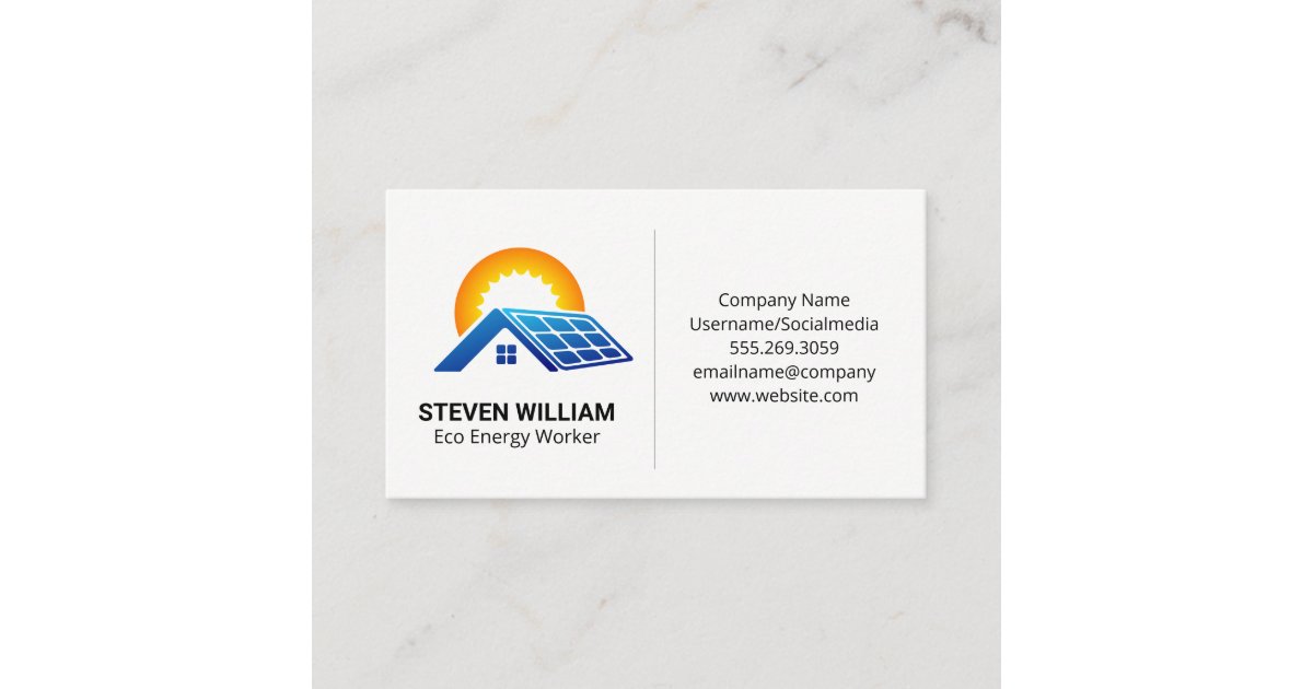 Sun | Solar Roof Business Card | Zazzle