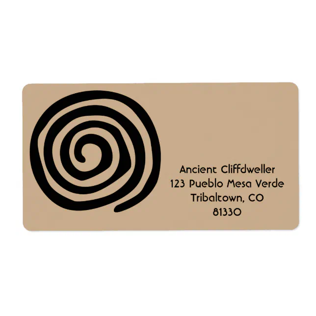 Sun Spiral Native American Tribal Rock Art Label | Zazzle