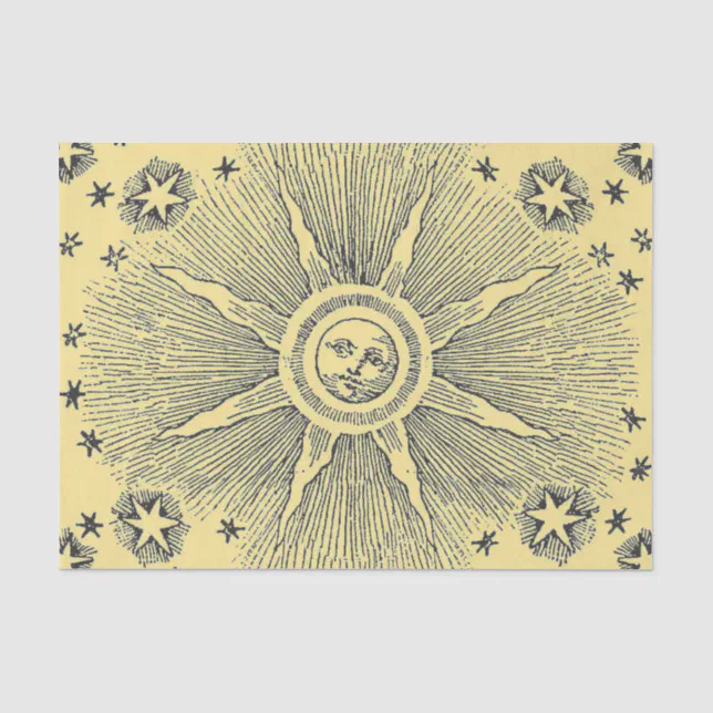 Sun Stars Antique Night Sky Medieval Zodiac Tissue Paper | Zazzle