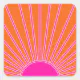 Sun Sunrise Orange And Hot Pink Preppy Sunshine Square Sticker | Zazzle