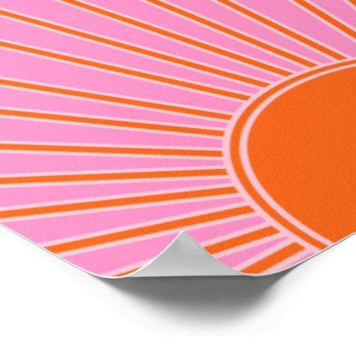 Sun Sunrise Pink And Orange Vintage Boho Sunshine Poster | Zazzle