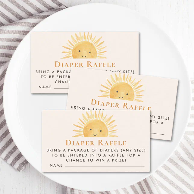 Sun Sunshine Diaper Raffle Enclosure Card | Zazzle