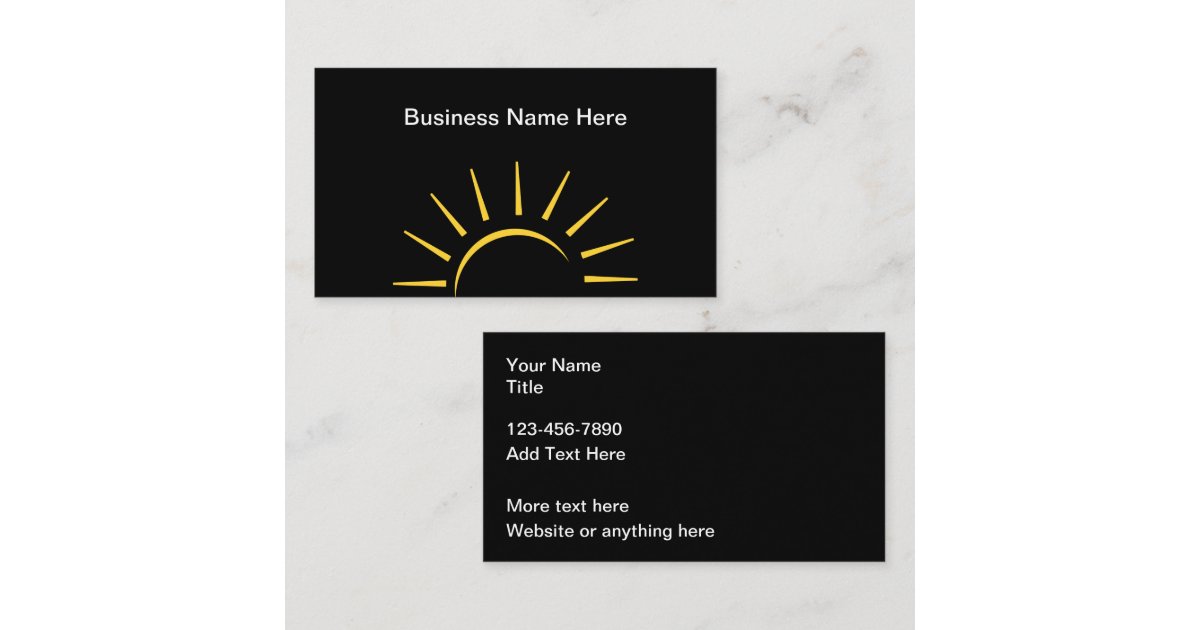 Sun Symbol Editable Business Cards | Zazzle