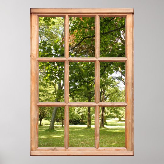 Sun Through the Trees View from a Window Poster | Zazzle.com