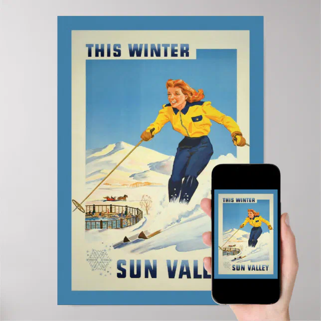 Sun Valley Idaho Vintage Travel Poster | Zazzle