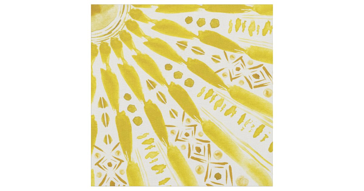 SUN WORSHIP Yellow Mandala Fabric | Zazzle