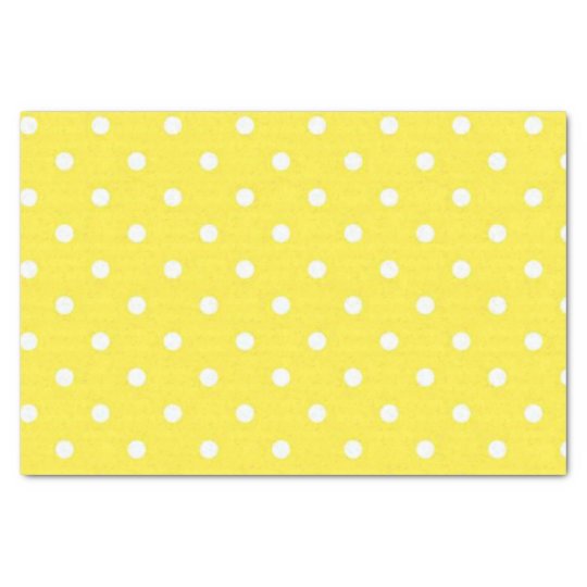 Sun Yellow and White Polka Dots Tissue Paper | Zazzle.com