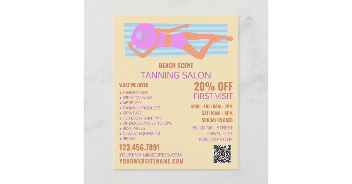 Sunbather, Tanning Salon Advertising Flyer | Zazzle