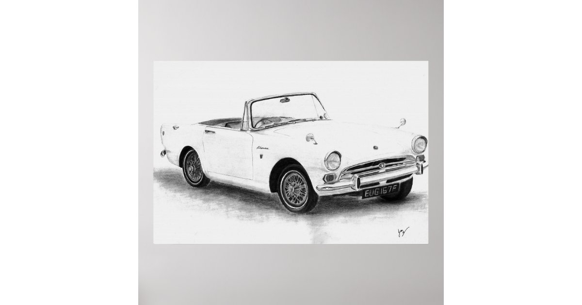 Sunbeam Alpine sportscar poster | Zazzle
