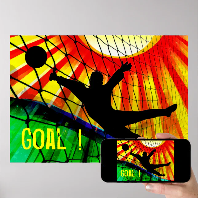 Sunburst and Net Soccer Goalie Poster | Zazzle