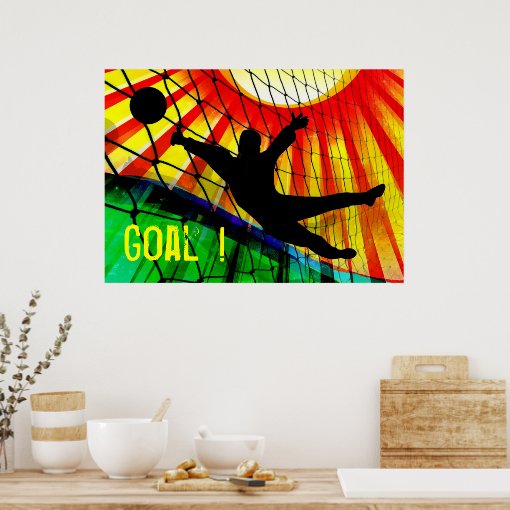 Sunburst and Net Soccer Goalie Poster | Zazzle