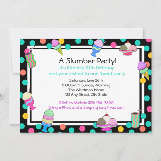 Sundae Party Birthday Invitation | Zazzle