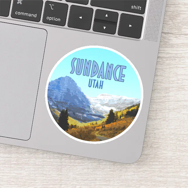 Sundance Utah Mountains Vintage Sticker | Zazzle