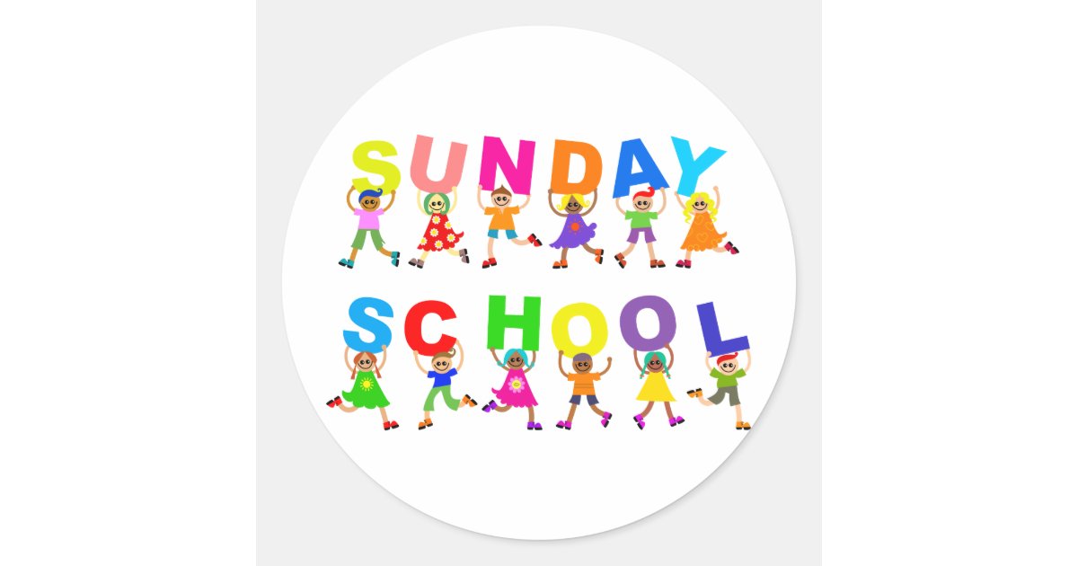 Sunday School Classic Round Sticker | Zazzle