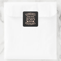 Sundays For Jesus And Football Player Coach Game Square Sticker | Zazzle