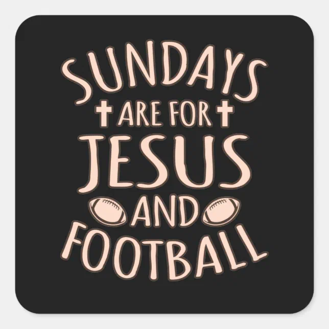 Sundays For Jesus And Football Player Coach Game Square Sticker | Zazzle