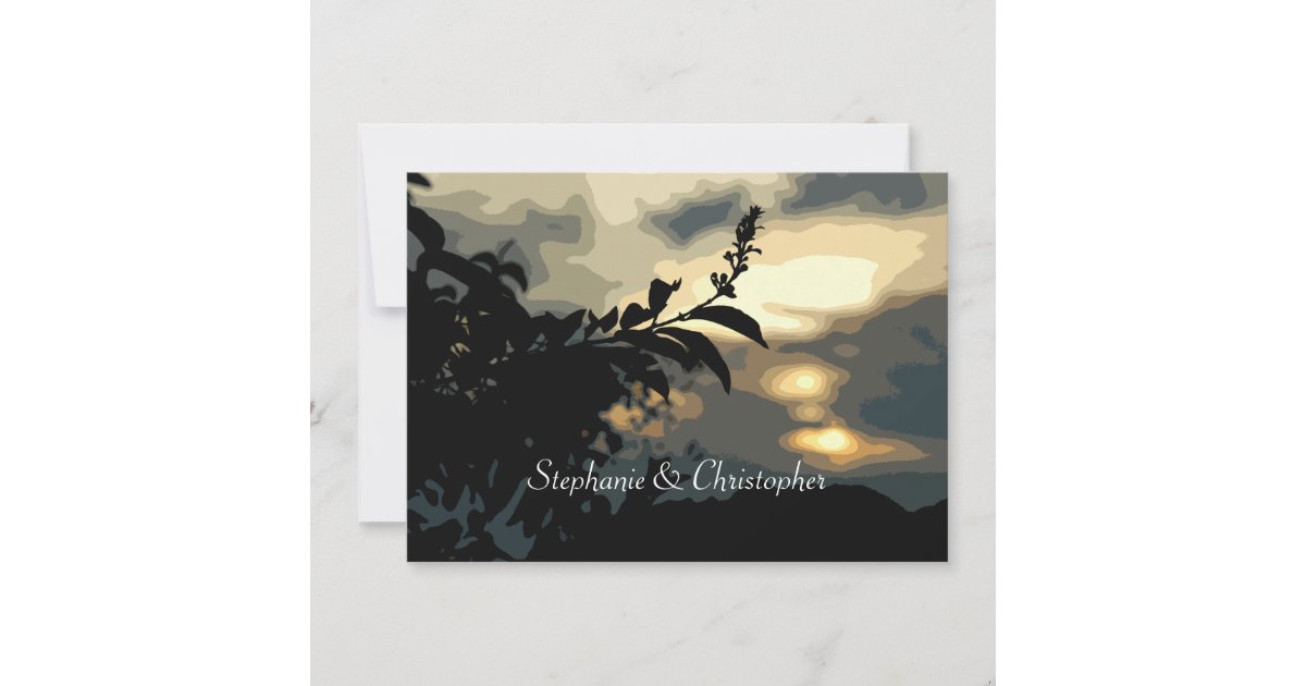 Sundown Silhouette Wedding Custom Invitations | Zazzle