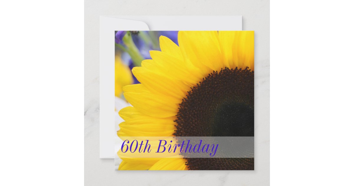 Sunflower 60th Birthday Party Invitations | Zazzle
