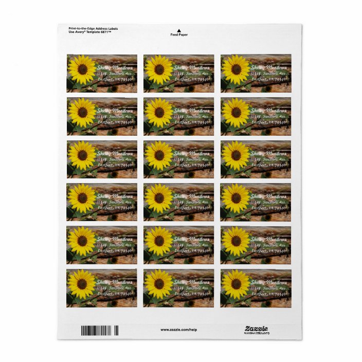 Sunflower Address Label | Zazzle.com
