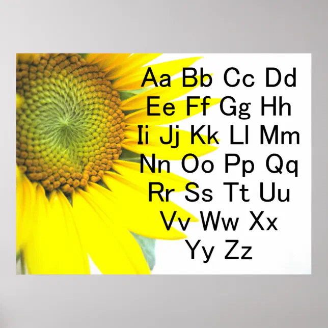 Sunflower Alphabet Chart Poster | Zazzle