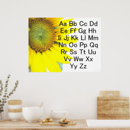 Sunflower Alphabet Chart Poster | Zazzle