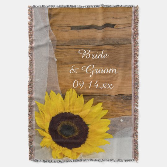 Sunflower and Bridal Veil Country Wedding Keepsake Throw Blanket ...
