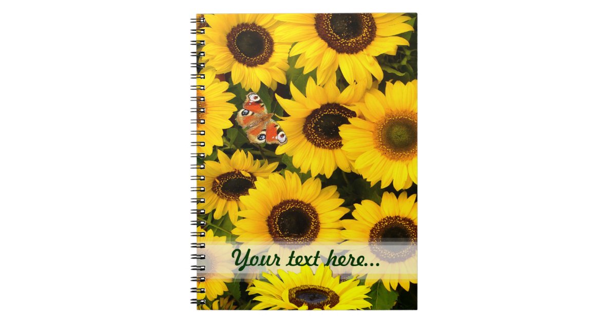 Sunflower and Butterfly Notebook | Zazzle