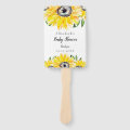 Sunflower Baby Shower Chic Watercolor Floral Hand Fan | Zazzle