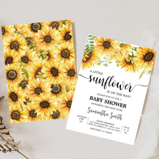 Sunflower Baby Shower Invitation | Zazzle