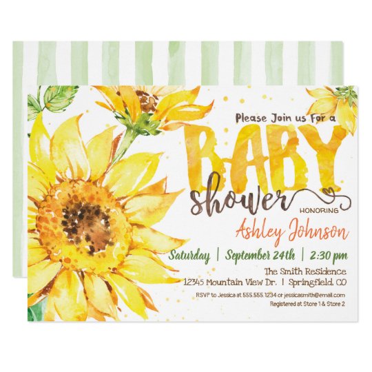 Sunflower Baby Shower invitation | Zazzle.com