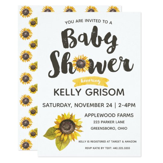 Sunflower Baby Shower Invitation | Zazzle.com