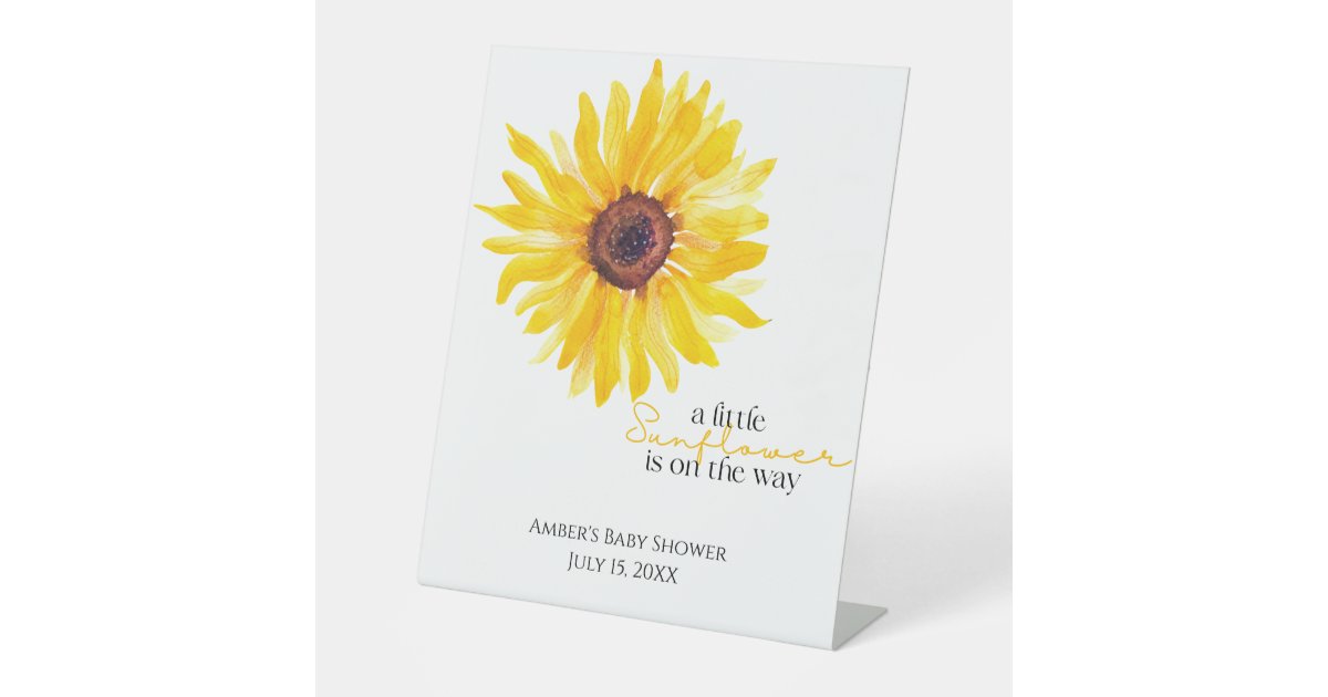 Sunflower Baby Shower Pedestal Sign | Zazzle