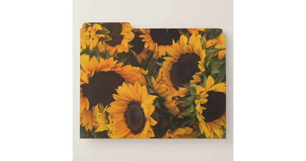 Sunflower Basket File Folder | Zazzle