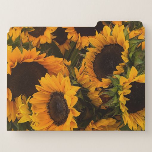 Sunflower Basket File Folder | Zazzle