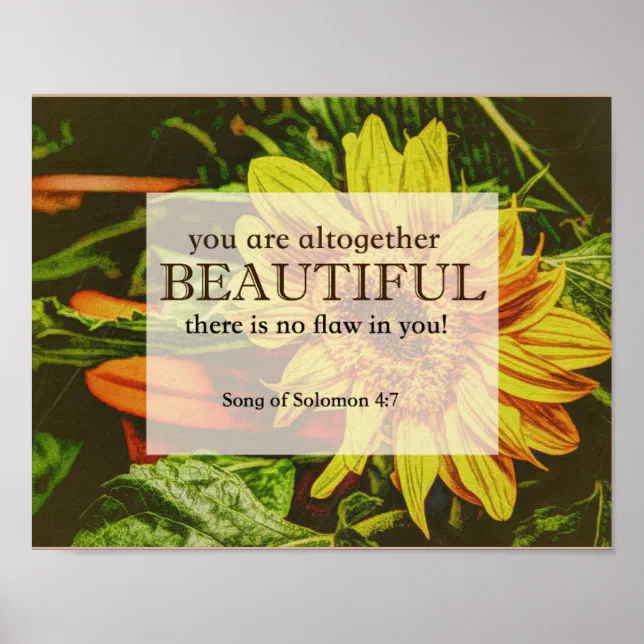 Sunflower & Bible Verse Poster | Zazzle