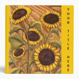 Sunflower Binder Book Custom Sunflower School Bind | Zazzle