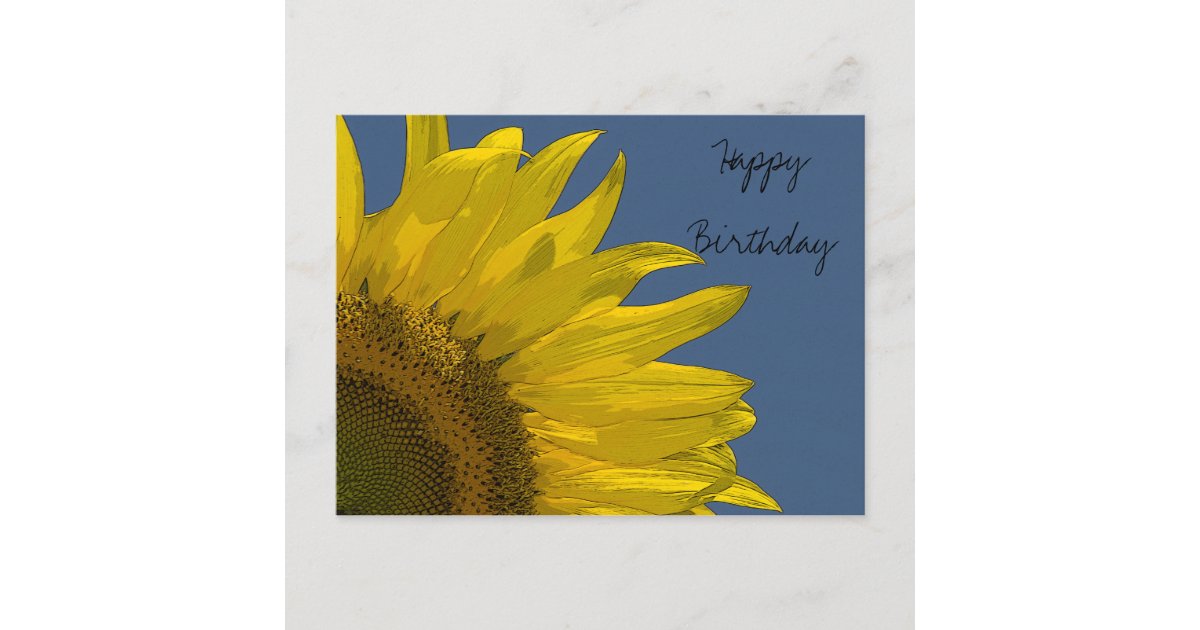 Sunflower Birthday Postcard | Zazzle