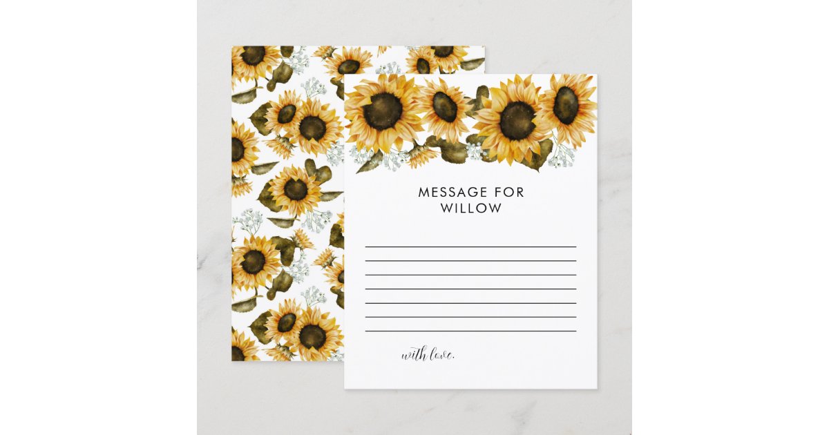 Sunflower Birthday Time Capsule Message Card | Zazzle