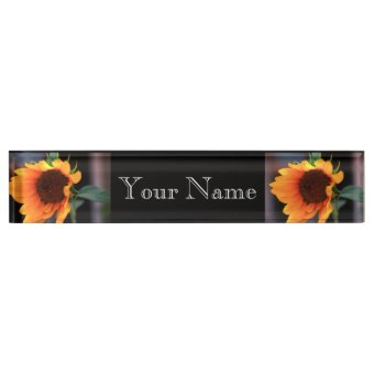 Sunflower bloom desk name plate | Zazzle