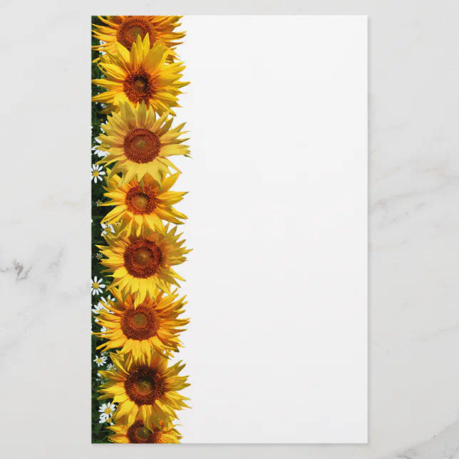 Sunflower Border Stationery | Zazzle