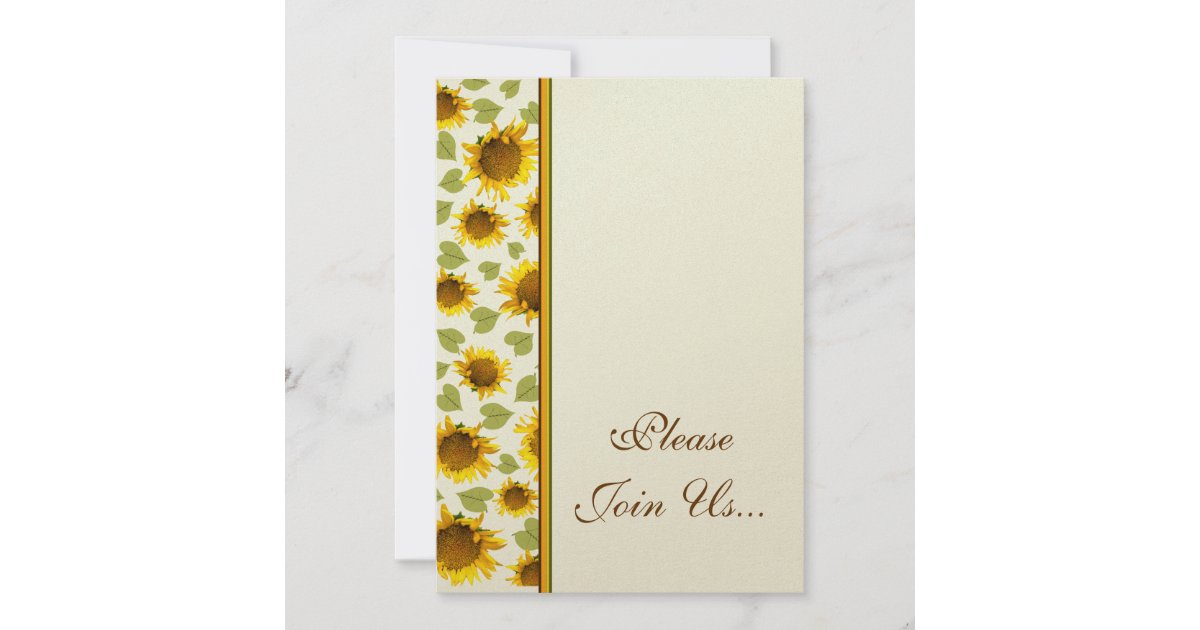 Sunflower Border Wedding Invitation | Zazzle