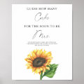 Sunflower bridal shower Guess How Many Corks Poster | Zazzle