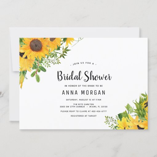 Sunflower Bridal Shower Invitation | Zazzle